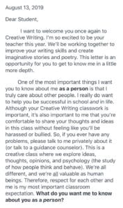 Beginning of Year Writing Assignment - www.teach2write.com